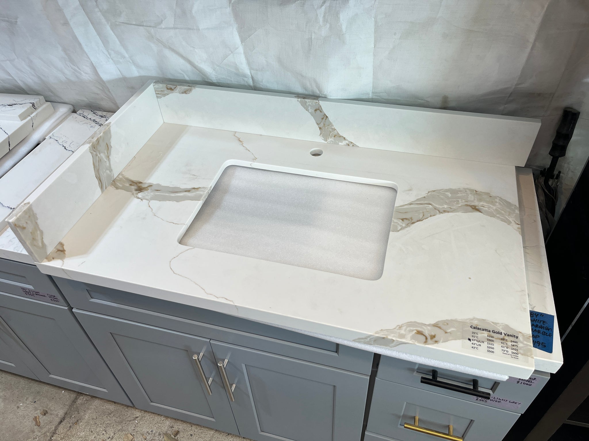 Calacatta Gold Quartz Vanity Countertop – KBF Home Improvement